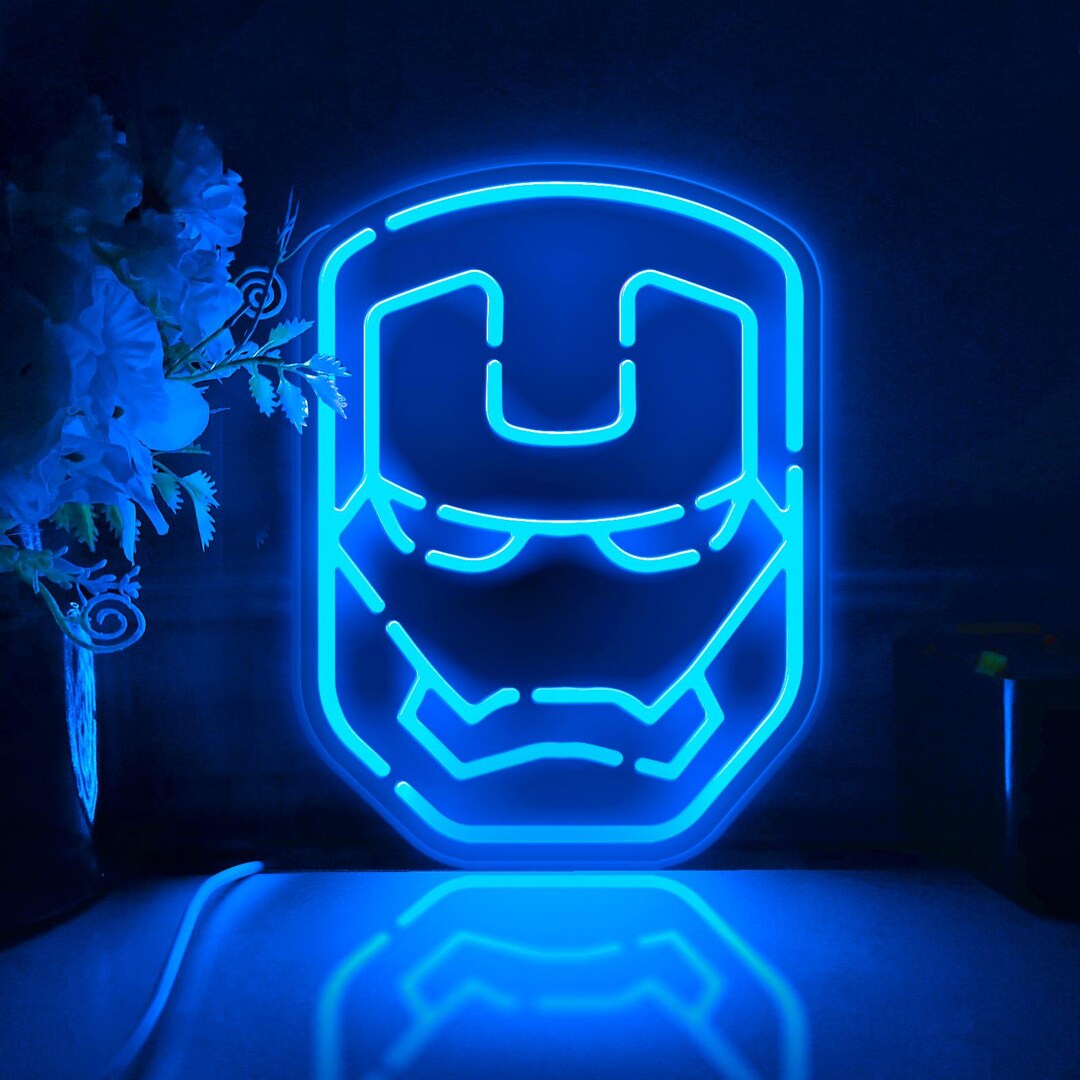 Iron Man Led Light Box, Avenger Wall Art Decor, Personalized Light Sign ...
