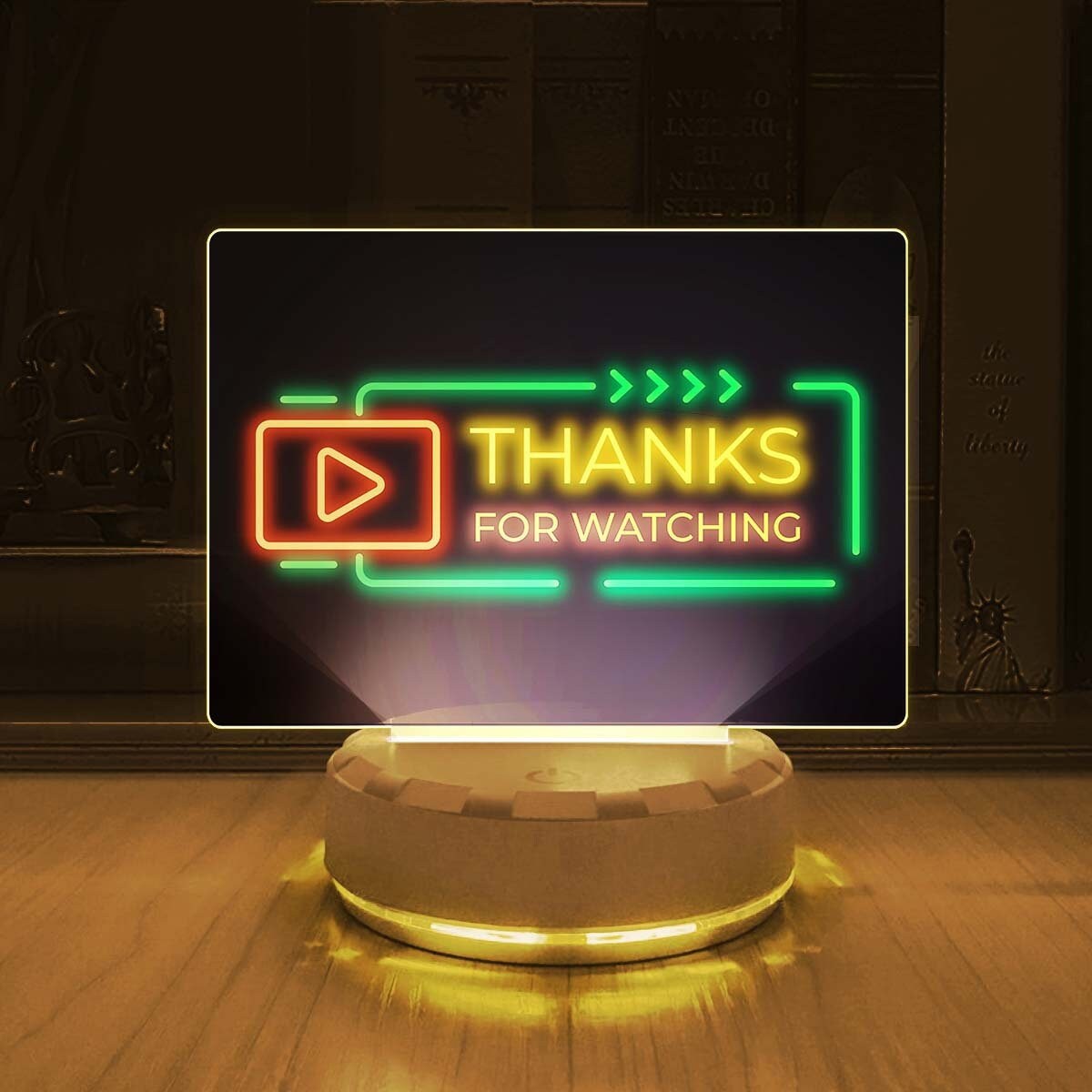 Thanks for Watching Neon Effect LED Desk Lamp Brightness - Etsy