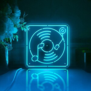 Music Player Turntable Led Light Box, Vinyl Record Wall Art Decor ...