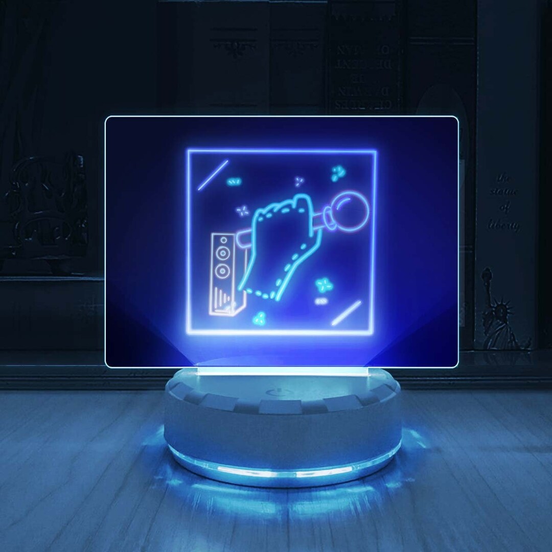 Hand Holding Microphone LED Desk Lamp, Karaoke Decor, Brightness ...