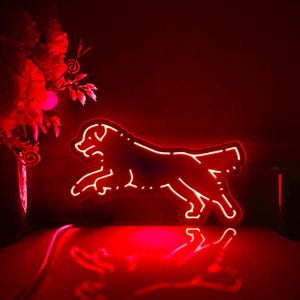 Jumping Golden Retriever Led Light Box, Golden Retriever Wall Art Decor ...