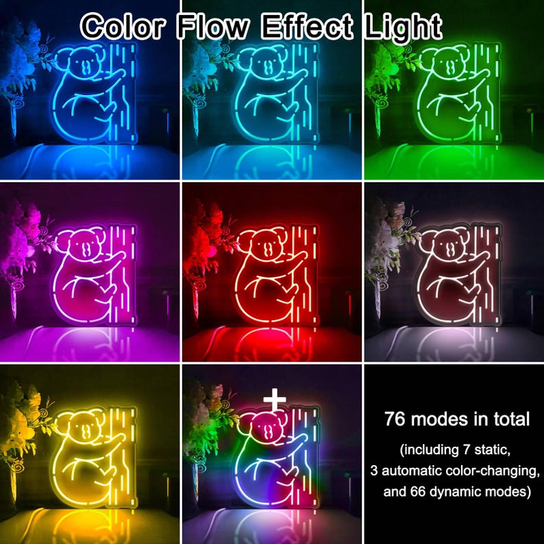 Australian Animal Koala Led Light Box, Koala Wall Art Decor, Light Sign ...