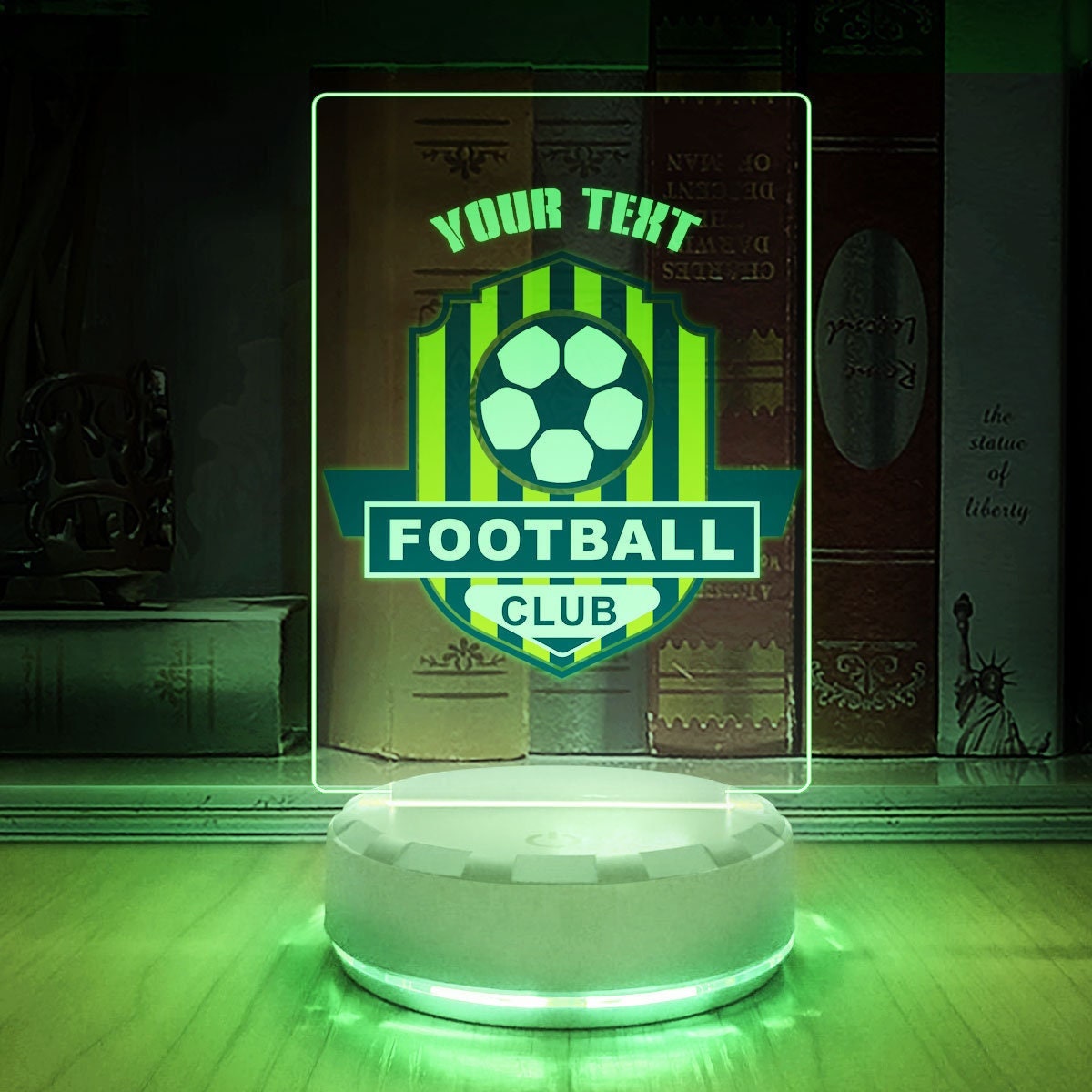 Football Club Logo LED Desk Lamp, Personalized Soccer Team Name Sign ...