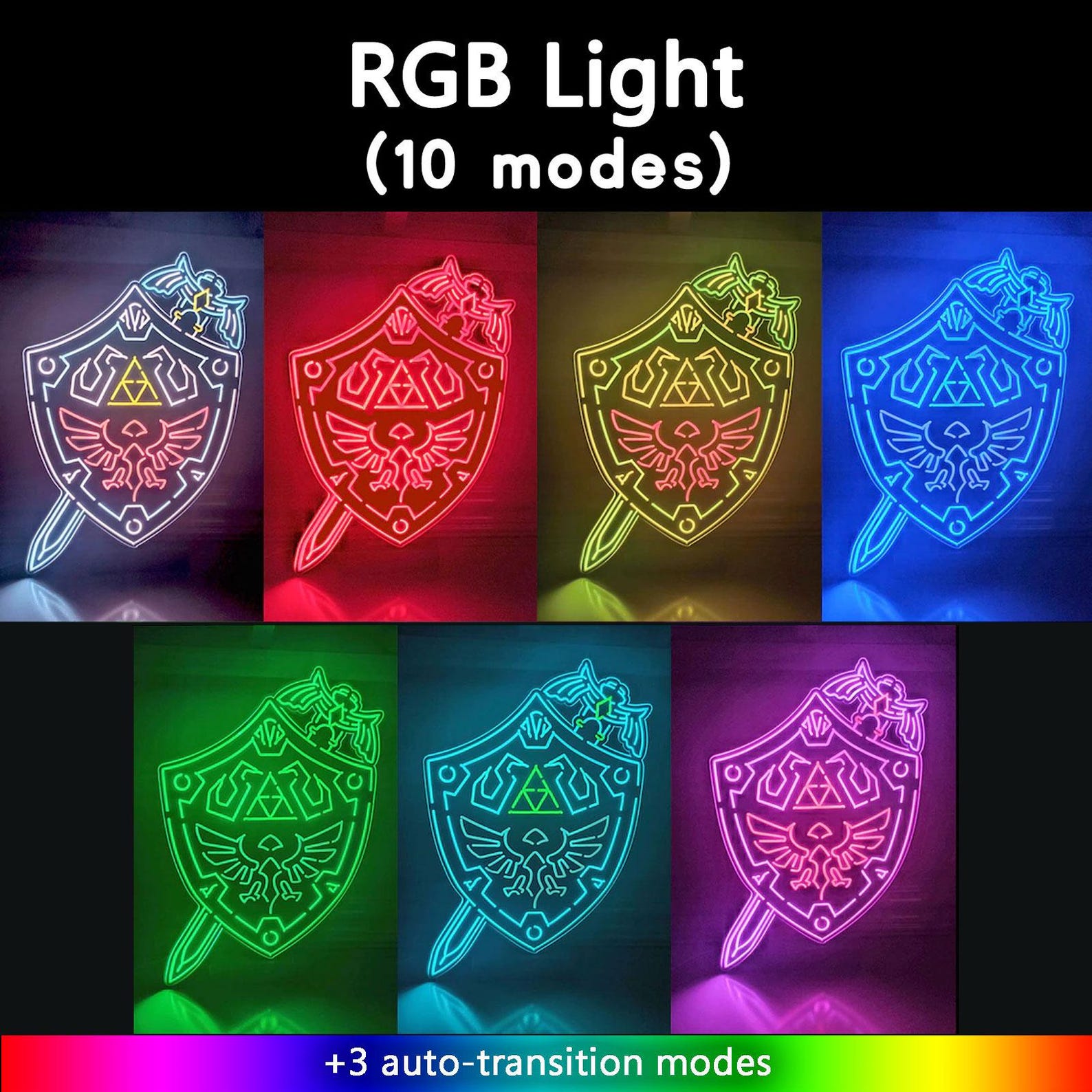 Master Sword Hylian Shield Led Light, Master Sword Hylian Shield Decor ...