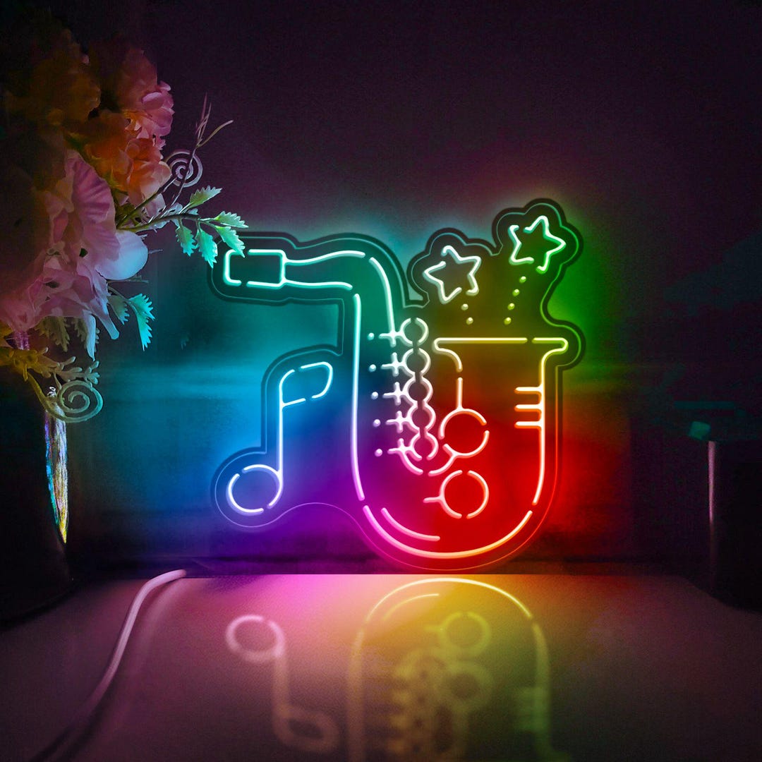 Jazz Music Saxophone Led Light Box, Musical Instrument Wall Art Decor ...