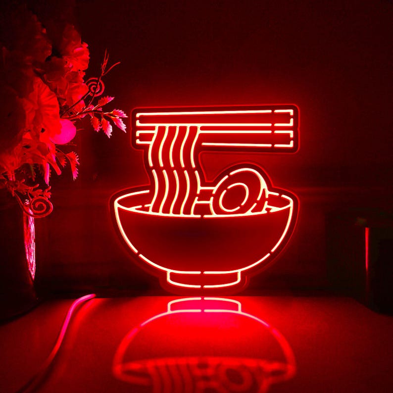 Asian Food Noodle Led Light Box, Ramen Noodle Wall Art Decor ...