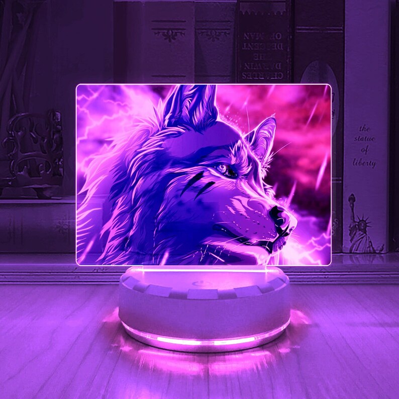 Animal Wolf LED Desk Lamp, Wolf Lamp Room Decor, Brightness Adjustable ...