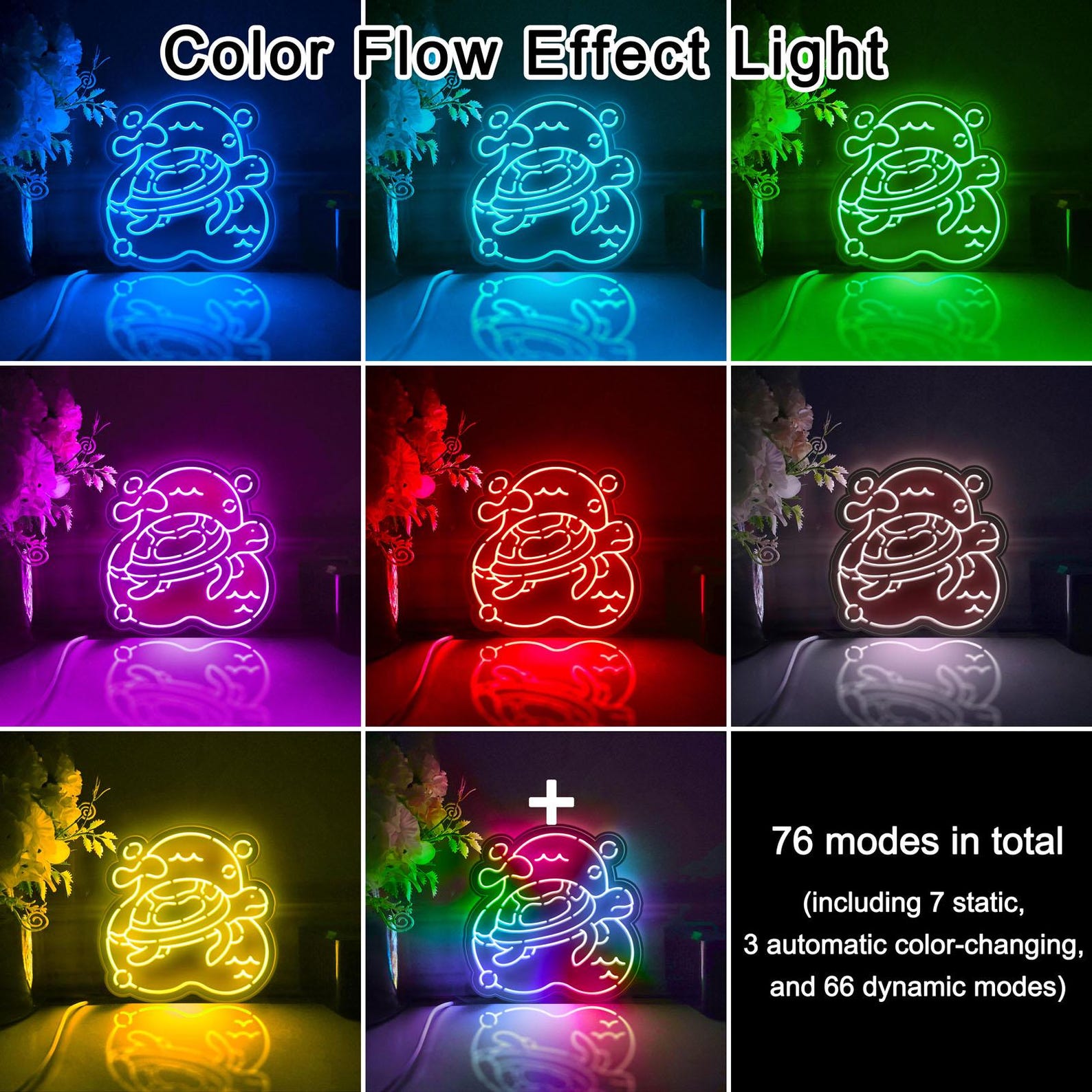 Turtle Led Light Box, Sea Animal Wall Art Decor, Light Sign, Desktop ...