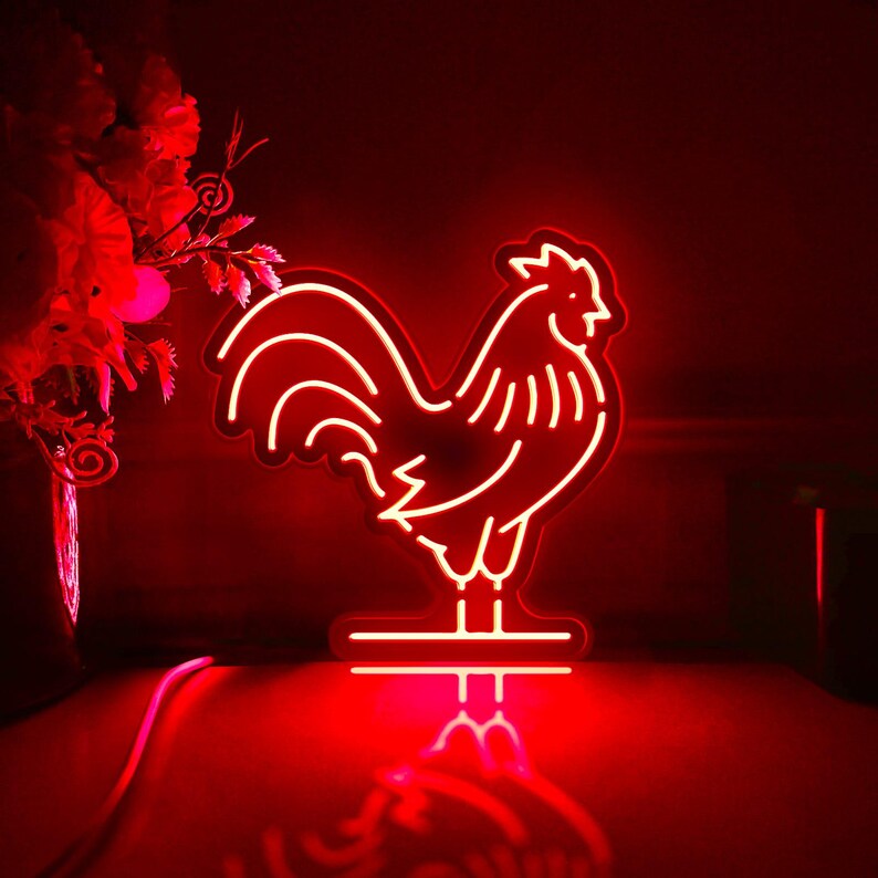 Rooster Led Light Box, Farm Animal Wall Art Decor, Light Sign, Desktop ...