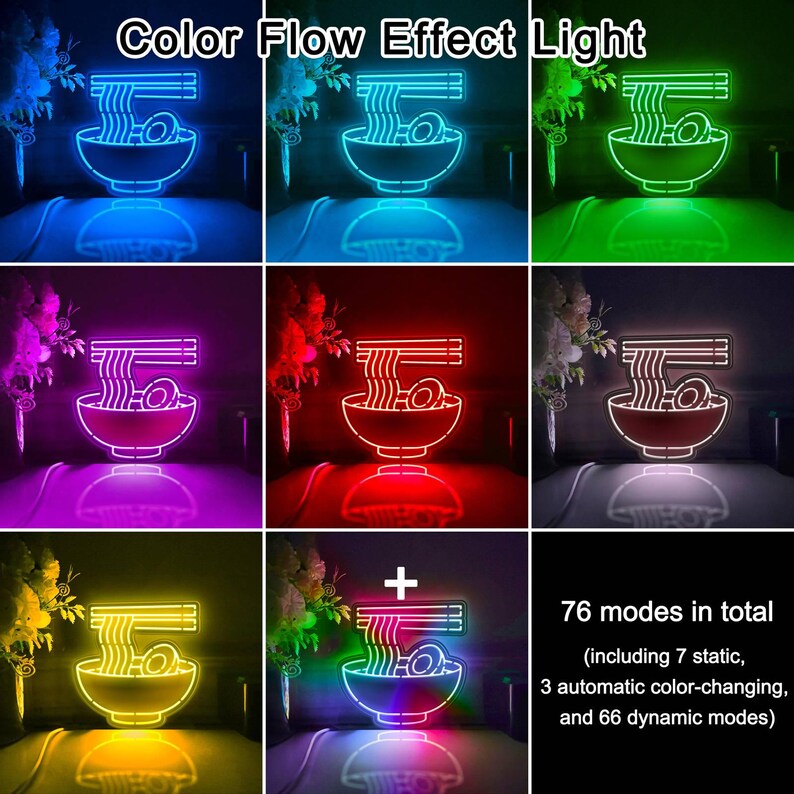 Asian Food Noodle Led Light Box, Ramen Noodle Wall Art Decor ...