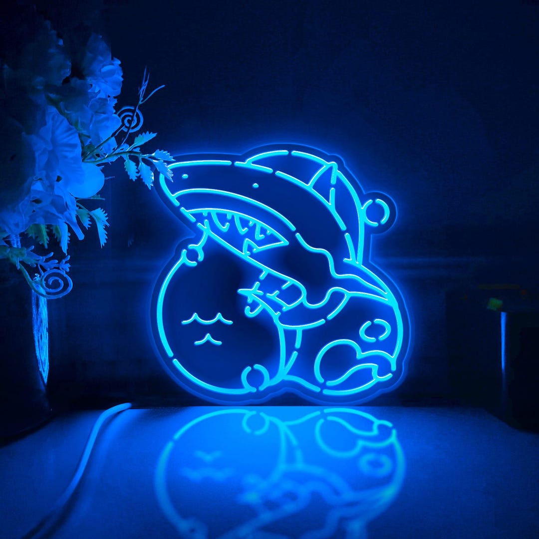 Shark Led Light Box, Sea Creature Wall Art Decor, Light Sign, Desktop ...