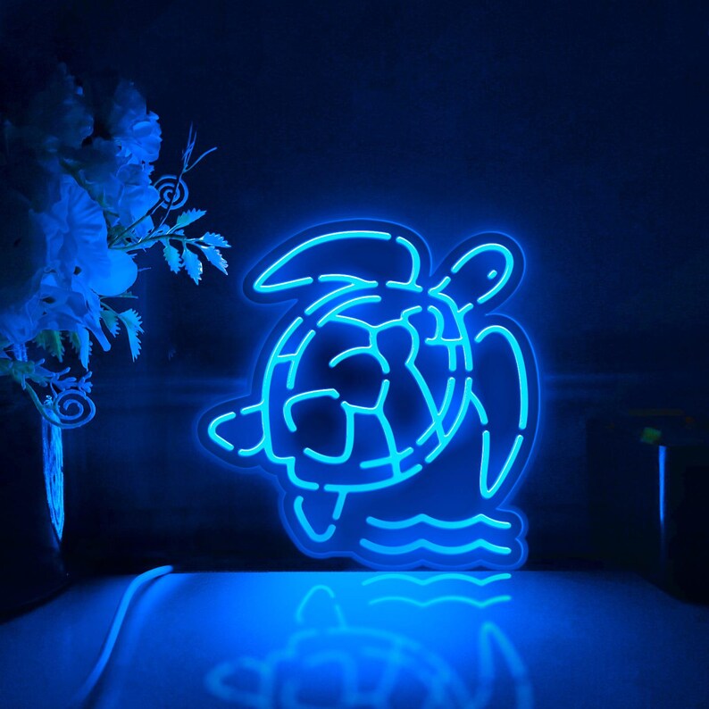 Turtle Led Light Box, Tortoise Wall Art Decor, Light Sign, Desktop ...
