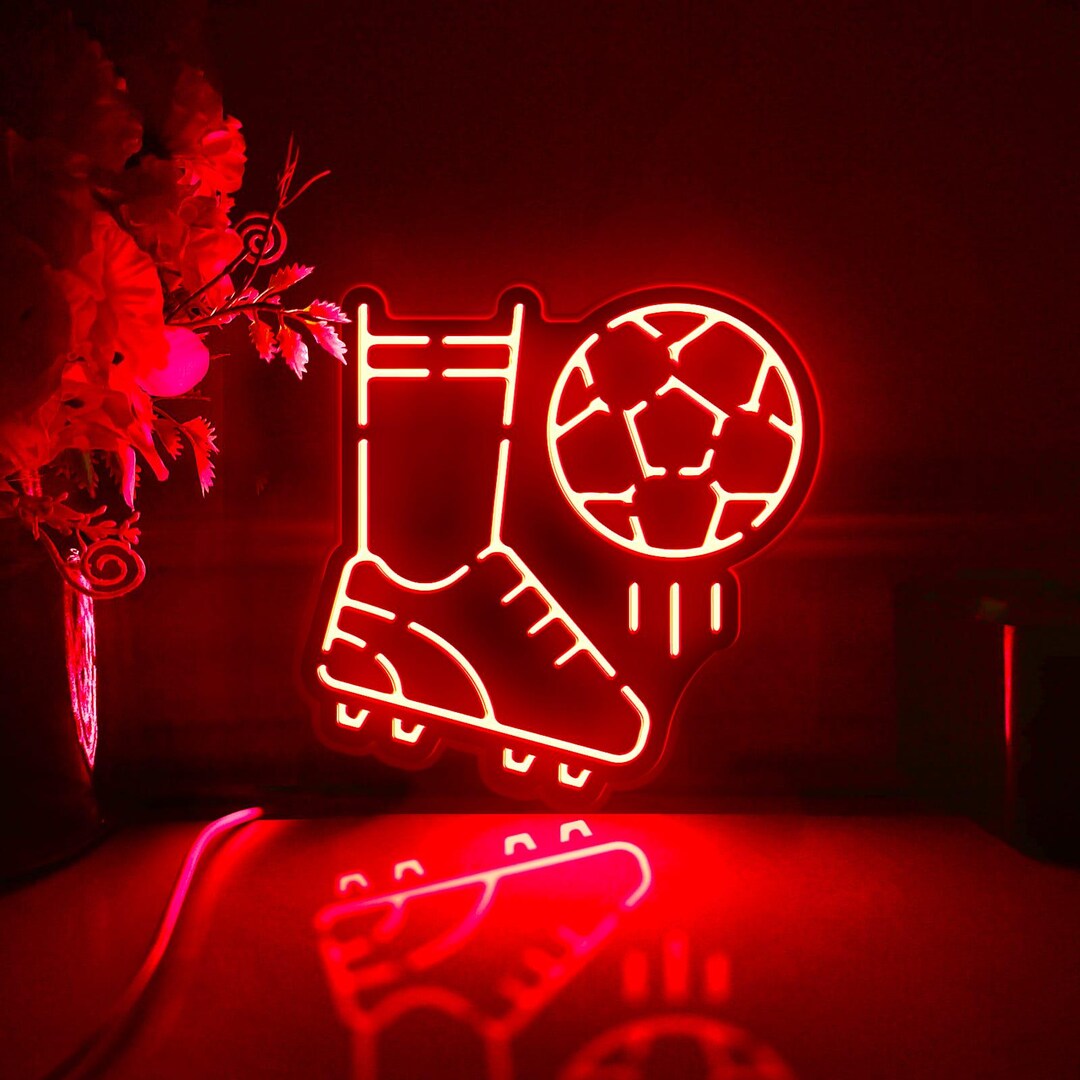 Playing Football Led Light Box, Football Player Wall Art Decor, Light ...