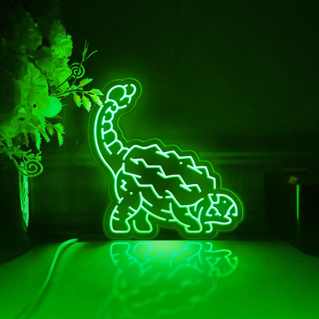 Dinosaur Led Light Box, Ancient Ankylosaurus Wall Art Decor, Light Sign ...