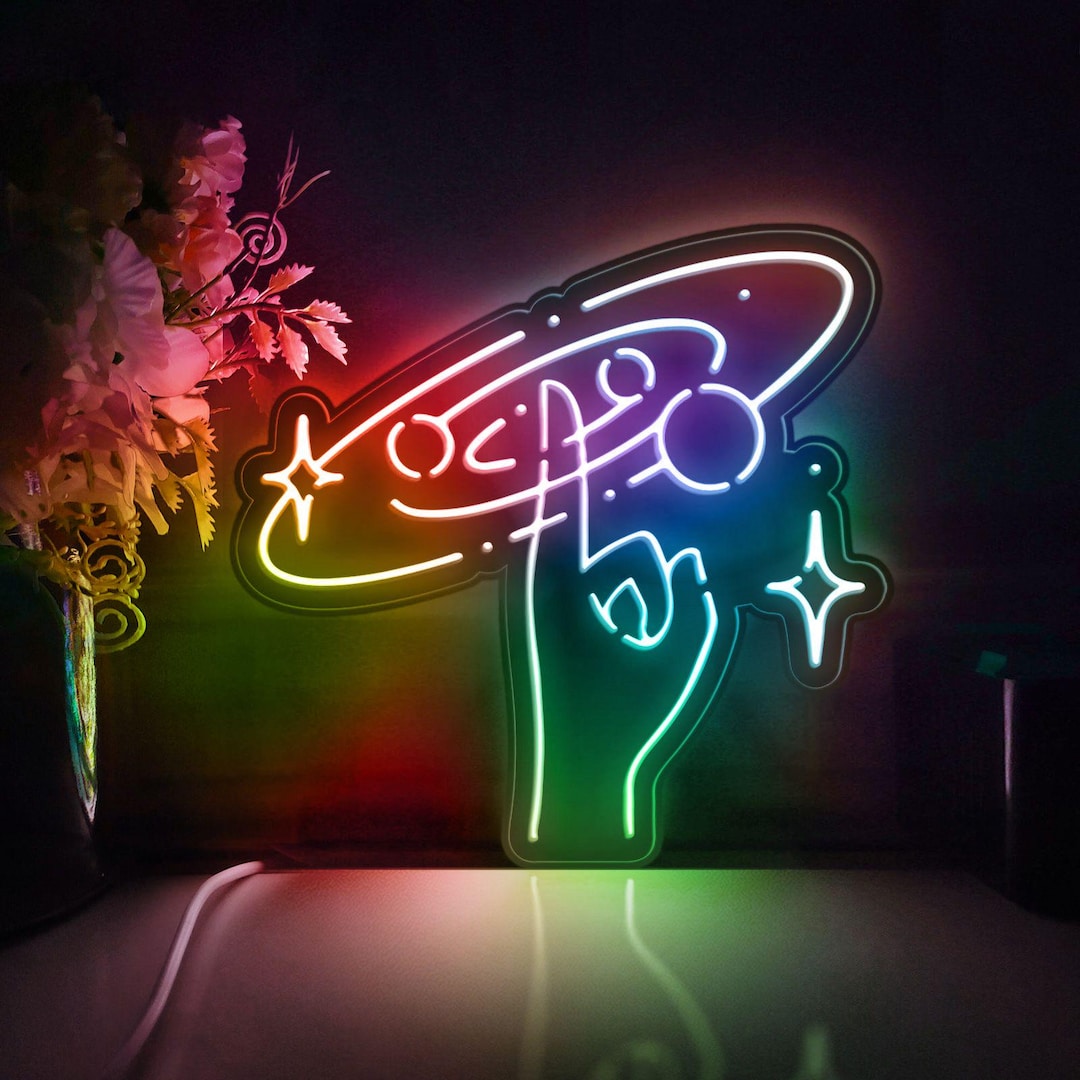 Finger Space Led Light Box, Universe Galaxy Wall Art Decor, Light Sign ...