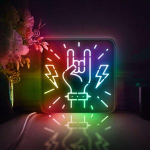 Rock Music Led Light Box, Rock and Roll Wall Art Decor, Personalized ...