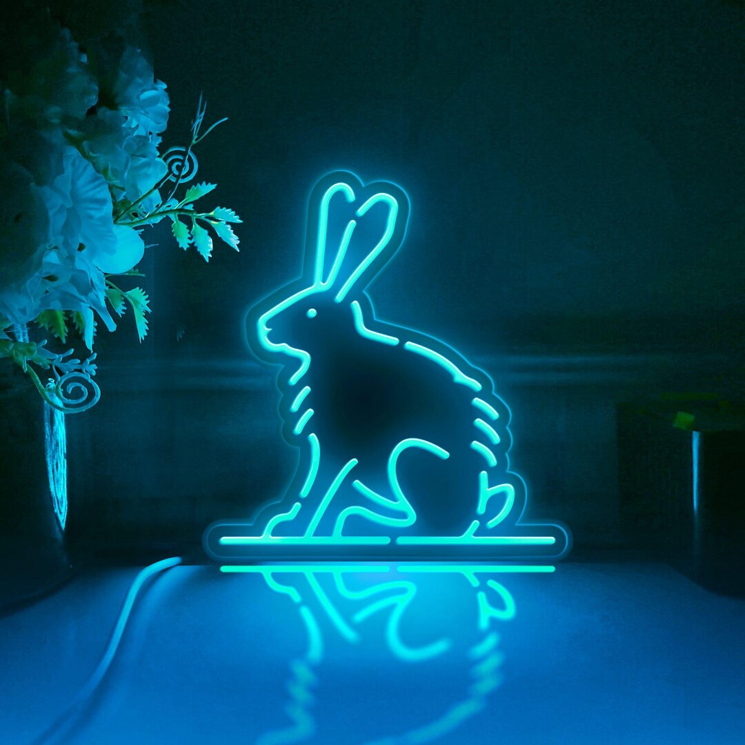 Hare Jackrabbit Led Light Box, Hare Wall Art Decor, Light Sign, Desktop ...