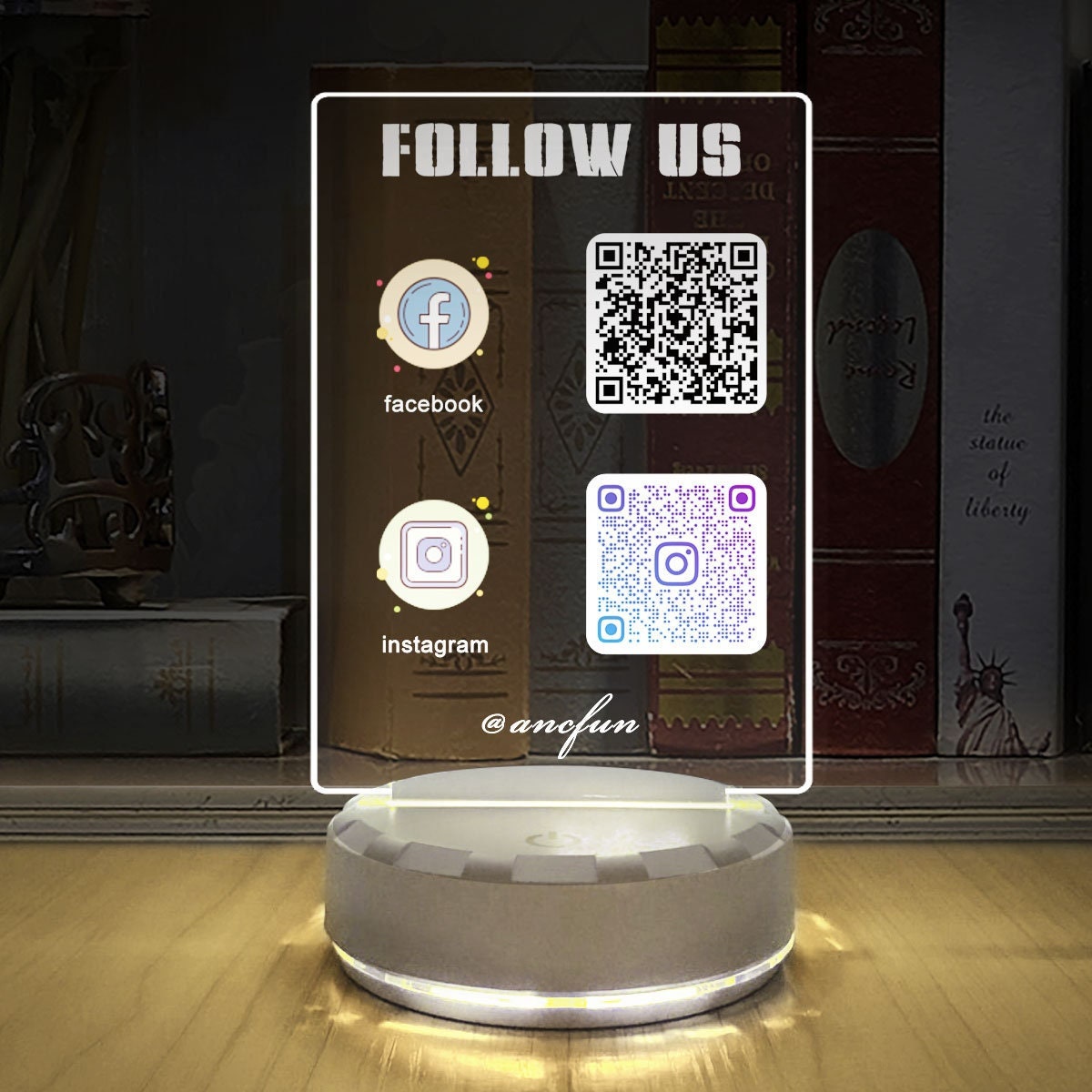 Custom 1-3 QR Code or Logo, Personalized Led Night Light, Office ...