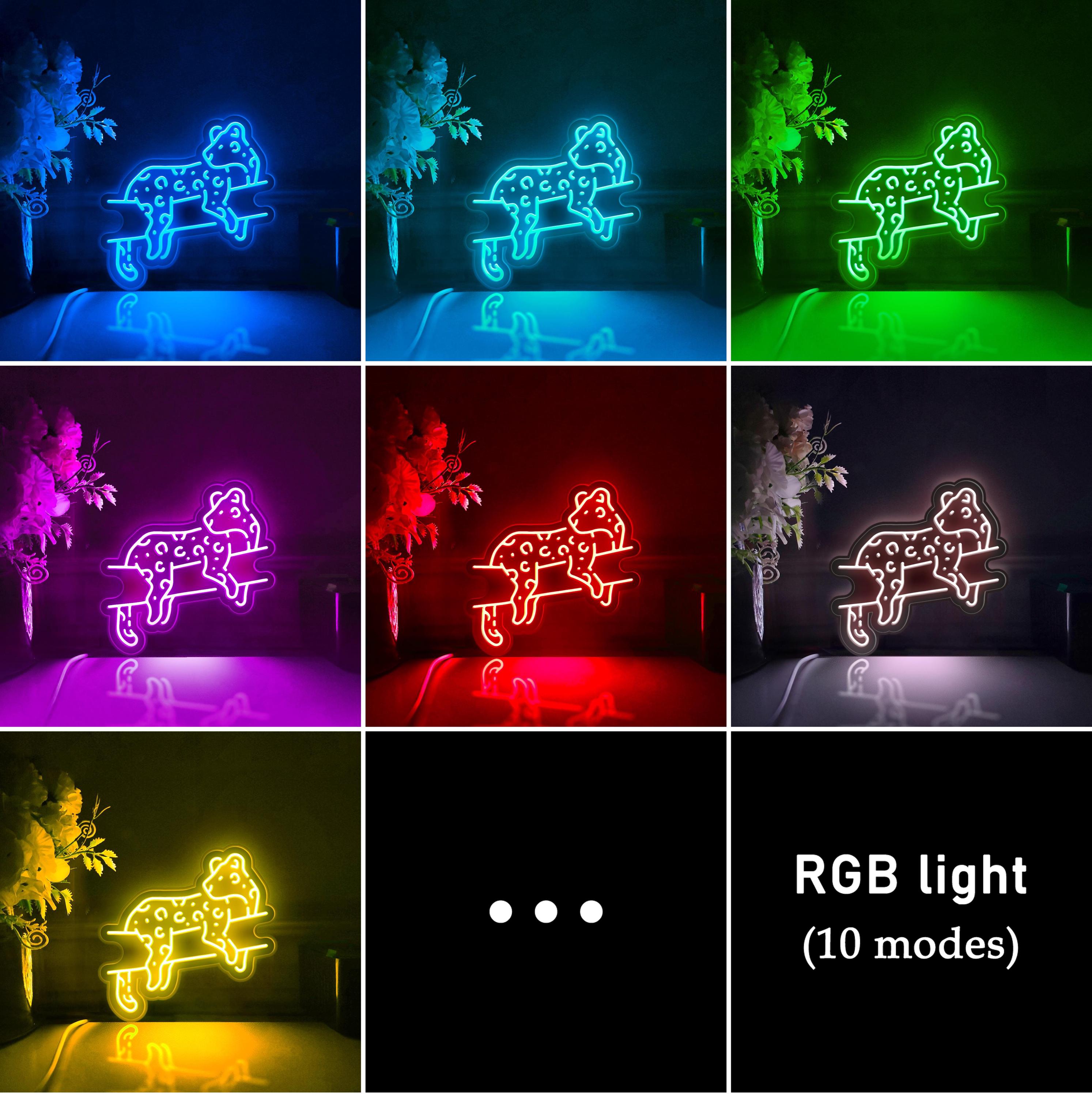 Jaguar, Leopard, Safari Led Light Box, Leopard Lying on A Tree Wall Art ...