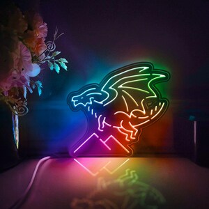 Dragon Led Light Box, Flying Dragon Wall Art Decor, Personalized Light ...