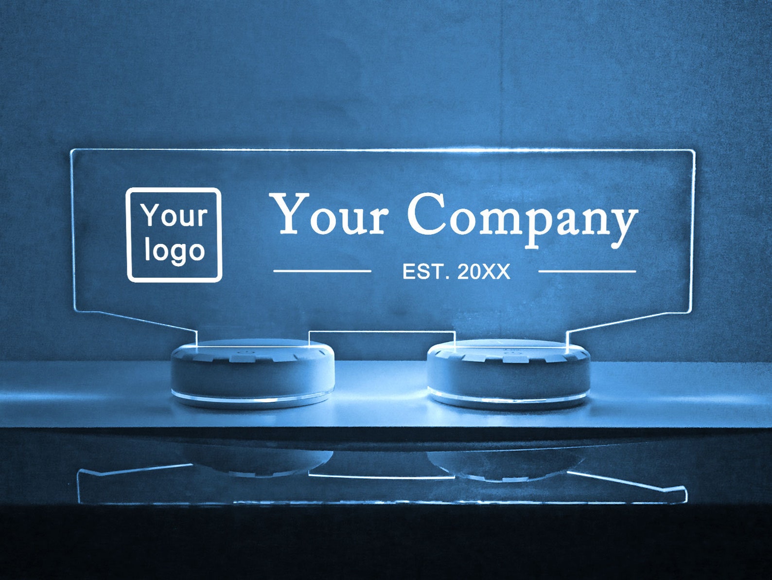 Custom LED Logo Sign, Dual Base Acrylic Lamp, Led Acrylic Sign, Acrylic ...