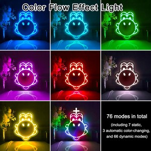 Yoshi Led Light Box, Dinosaur Wall Art Decor, Personalized Light Sign ...