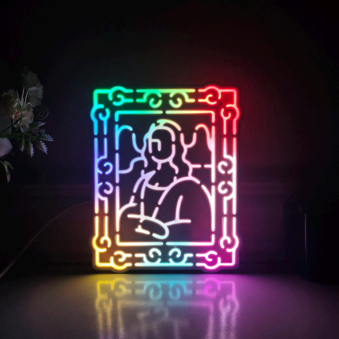 Mona Lisa Neon Like Lightbox, Mona Lisa Neon Wall Decor, Mona Lisa Led ...