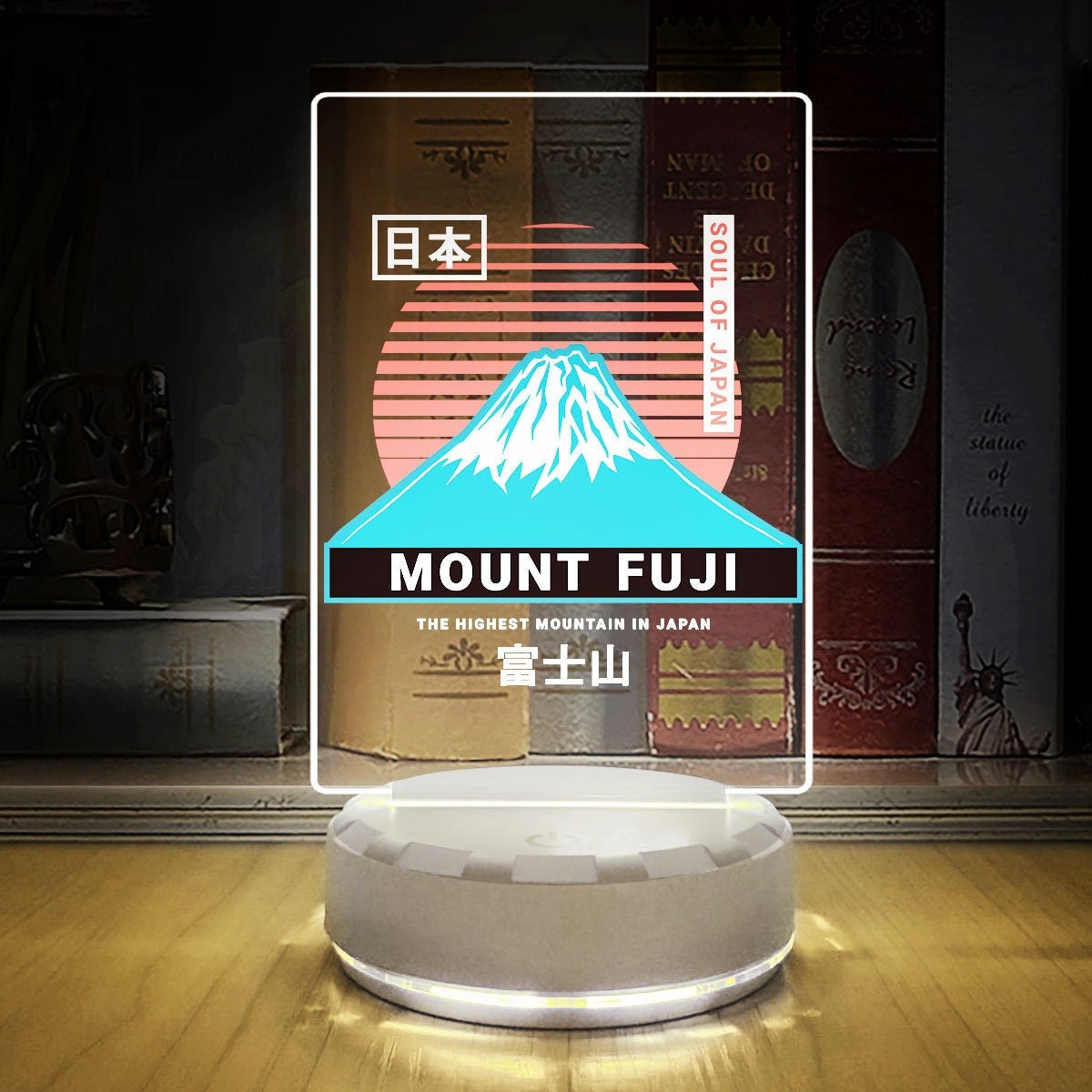 Japan Mount Fuji Art LED Sign Landscape Light Display Home - Etsy