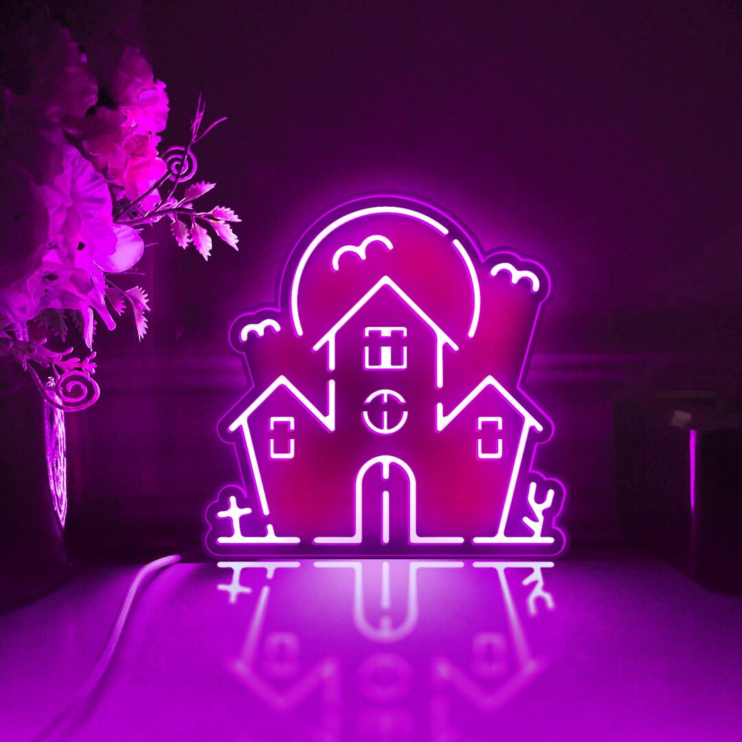 Castle Led Light Box, Halloween Wall Art Decor, Personalized Light Sign ...
