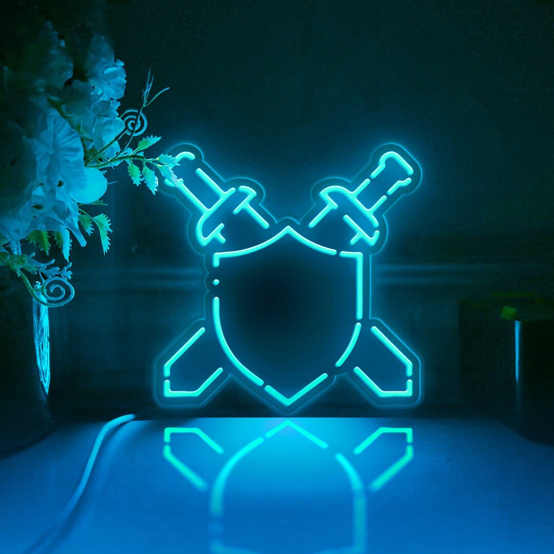 Defense Shield Led Light Box, Sword and Shield Wall Art Decor ...