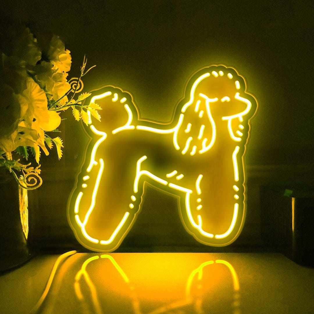 Poodle Breed Led Light Box, Pet Dog Wall Art Decor, Personalized Light ...