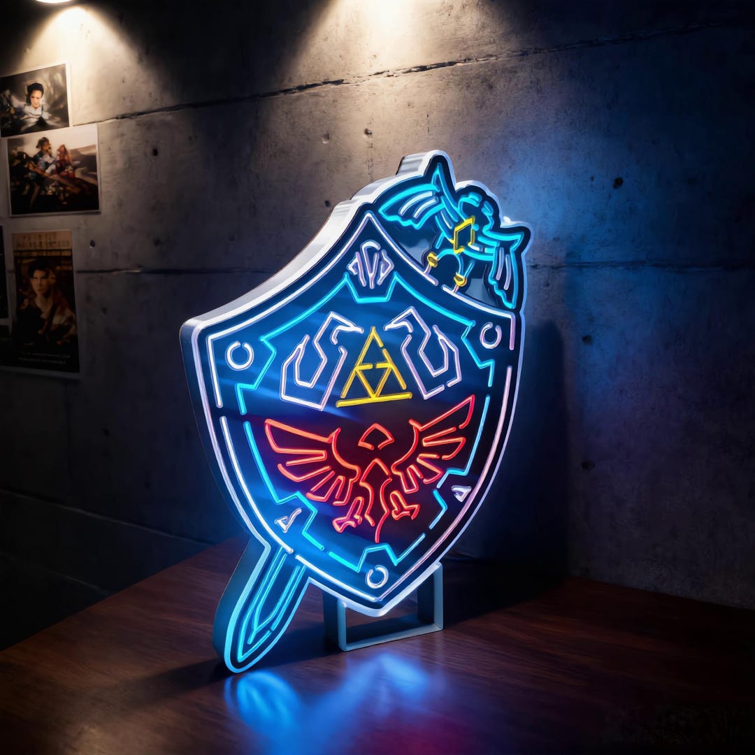 Master Sword Hylian Shield Led Light, Master Sword Hylian Shield Decor ...