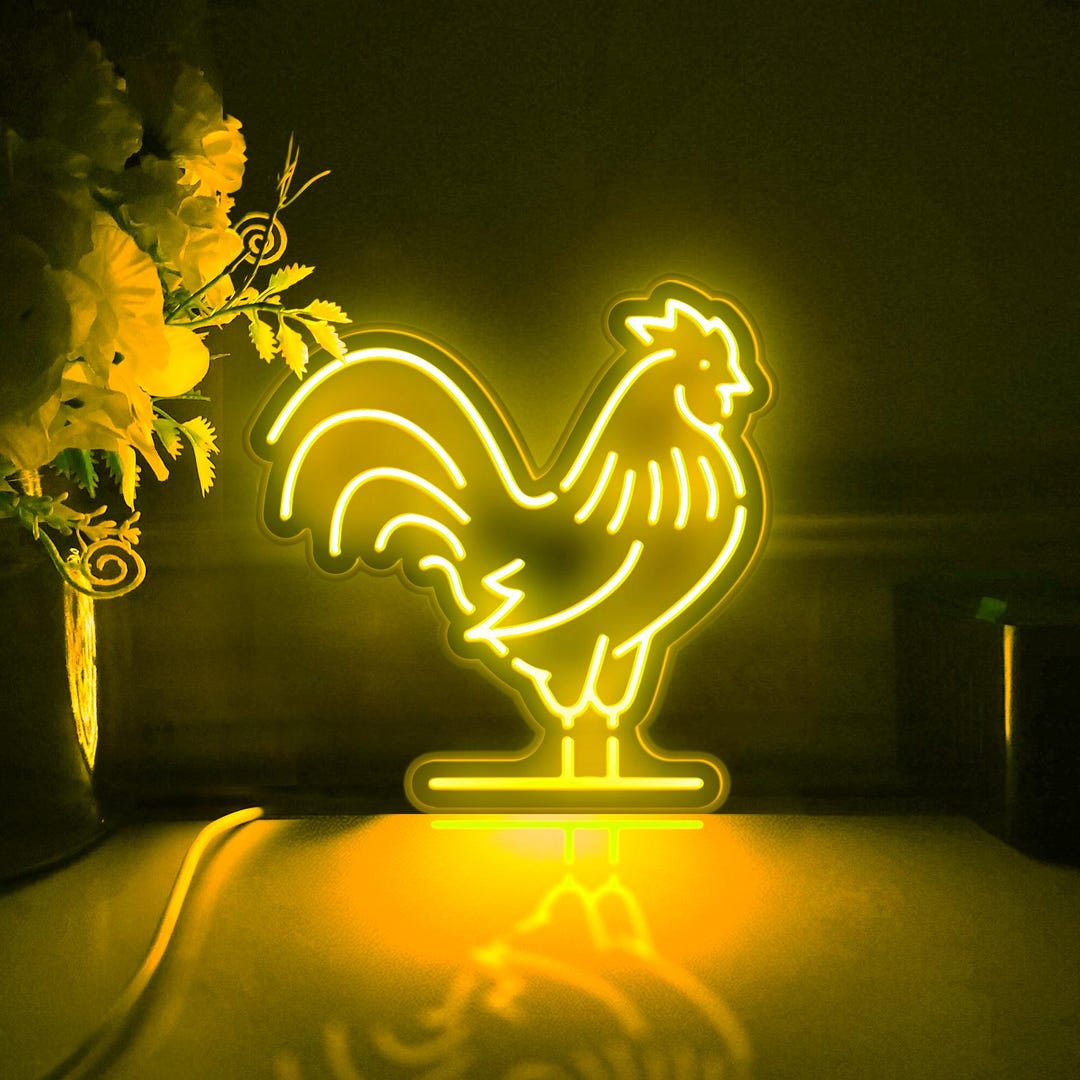 Rooster Led Light Box, Farm Animal Wall Art Decor, Light Sign, Desktop ...