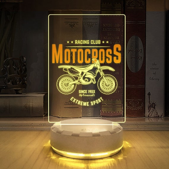 Racing Club Motocross LED Desk Lamp Personalized Extreme - Etsy