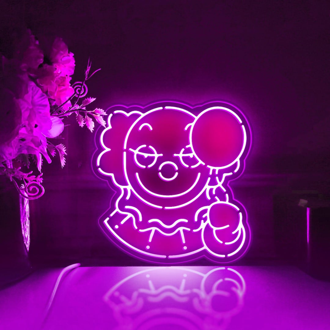 Clown Holding Balloon Led Light Box, Halloween Wall Art Decor ...