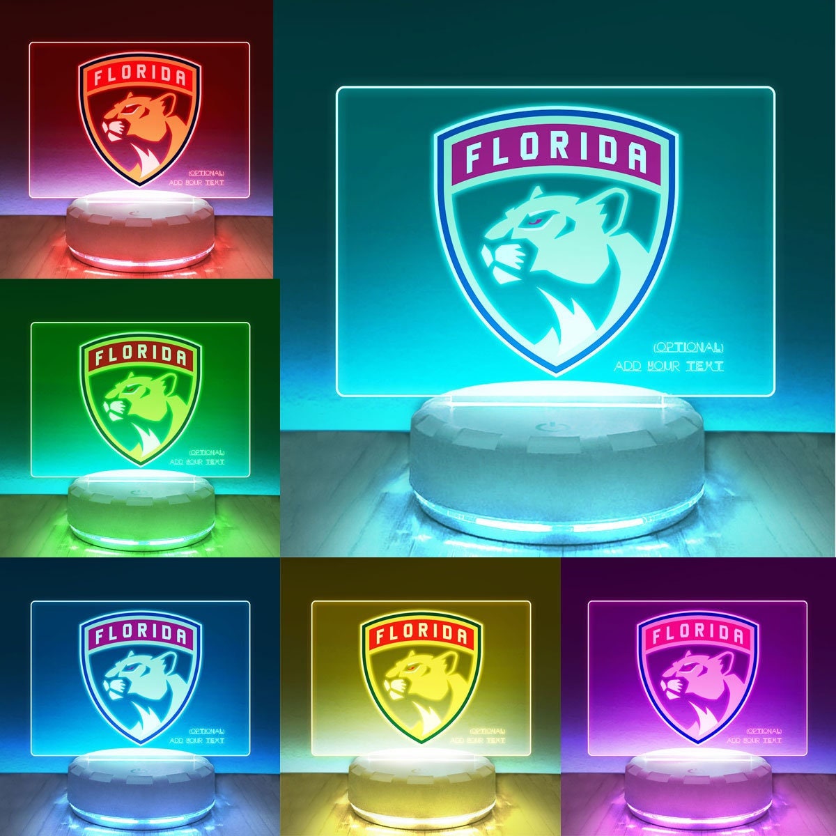Florida Panthers Logo LED Desk Lamp Room Decor Brightness - Etsy