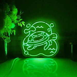 Turtle Led Light Box, Sea Animal Wall Art Decor, Light Sign, Desktop ...