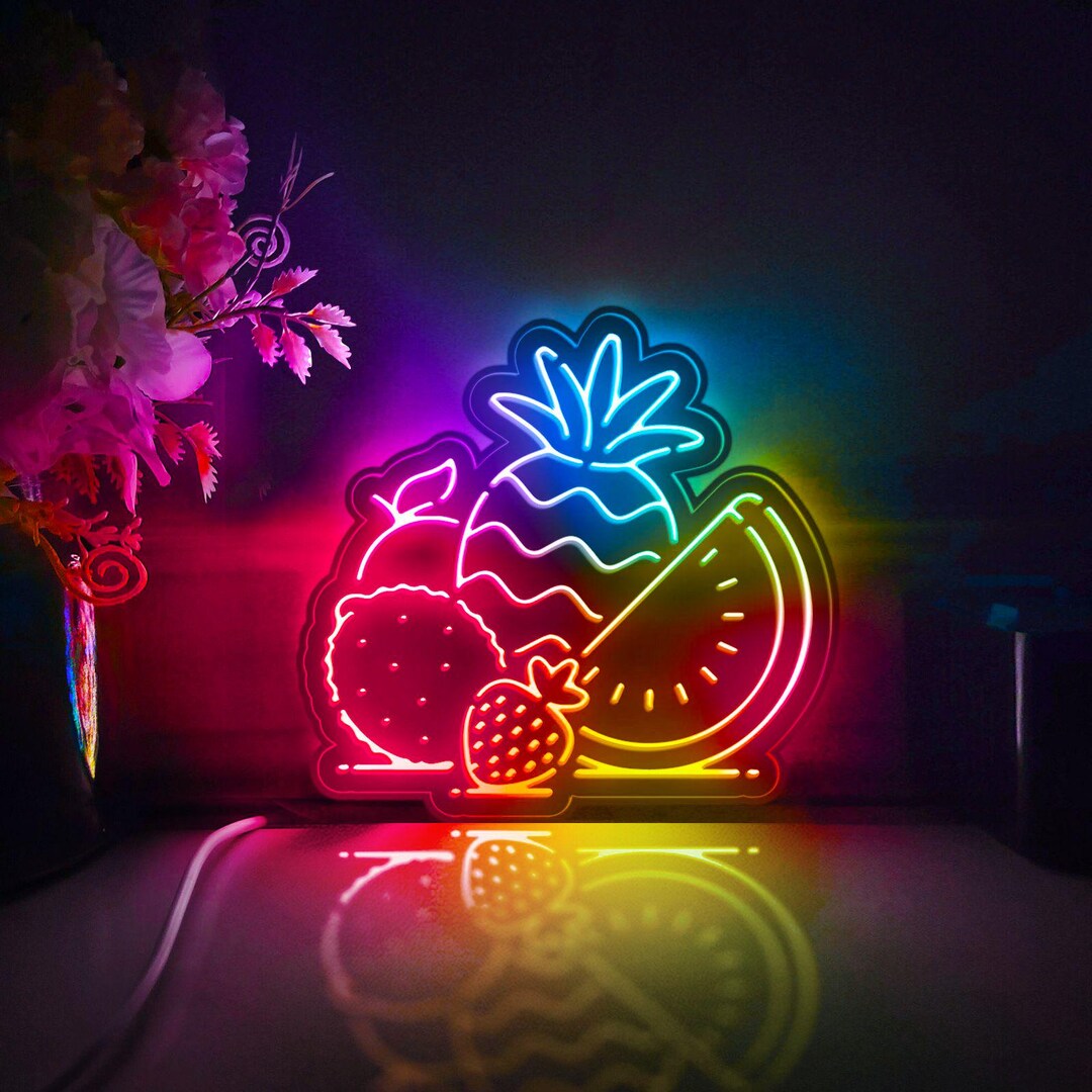 Fruit Combination Led Light Box, Pineapple, Watermelon, Orange, Lemon ...