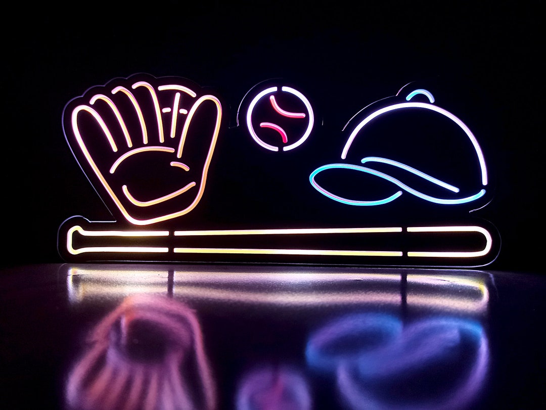 Baseball Equipment Led Light Baseball Decorations Wall Hangings Man ...