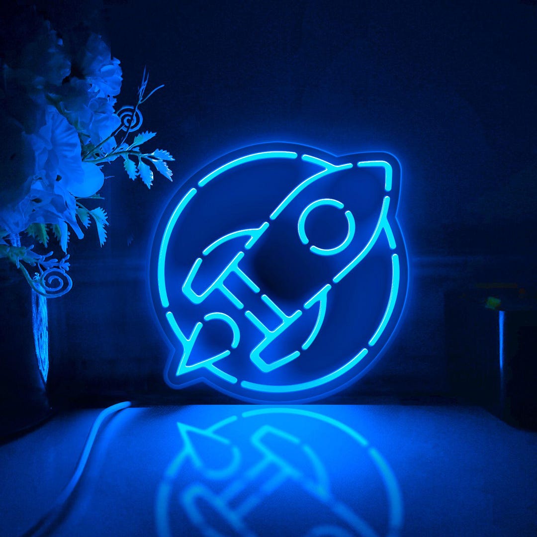 Moon Rocket Led Light Box, Outer Space Exploration Wall Art Decor ...