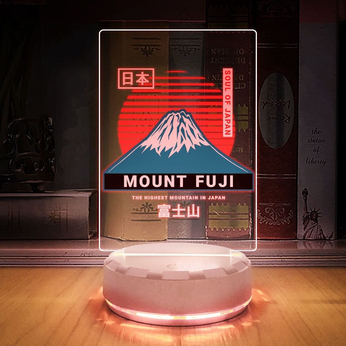 Japan Mount Fuji Art LED Sign Landscape Light Display Home - Etsy