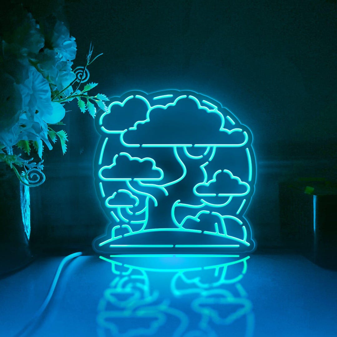 Pine Tree Led Light Box, Tree Wall Art Decor, Personalized Light Sign ...