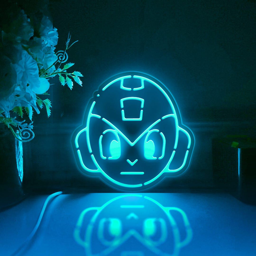 Megaman Led Light Box, Game Wall Art Decor, Light Sign, Desktop ...