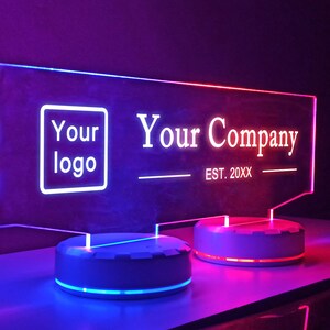 Custom LED Logo Sign, Dual Base Acrylic Lamp, Led Acrylic Sign, Acrylic ...