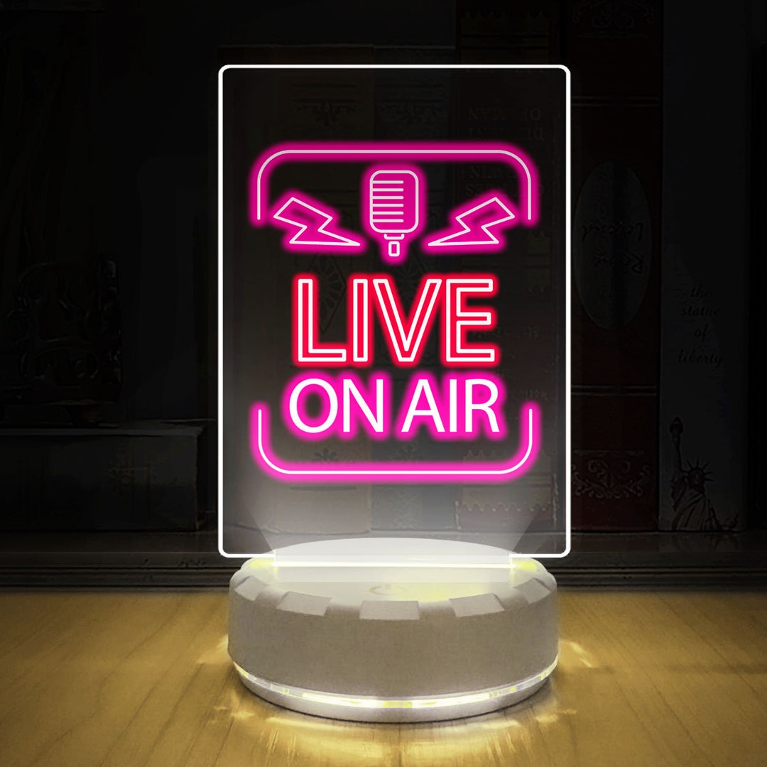 Live on Air Neon-like LED Sign, Recording Studio Video Room Display ...