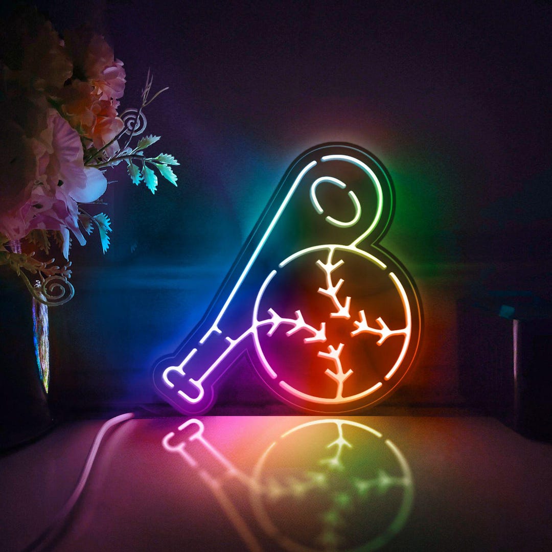 Baseball and Bat Led Light Box, Baseball Game Wall Art Decor, Light ...