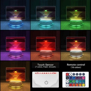 Sea Level Sunrise Sunset LED Desk Lamp, Artistic Pixel Art, Brightness ...