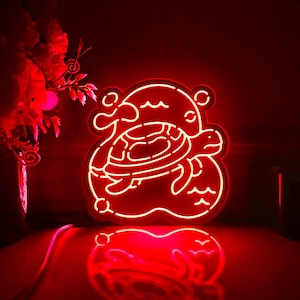 Turtle Led Light Box, Sea Animal Wall Art Decor, Light Sign, Desktop ...