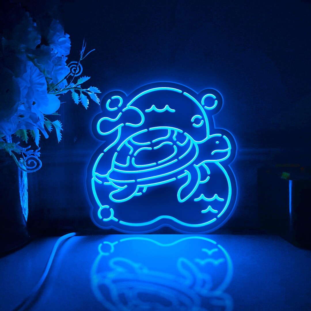 Turtle Led Light Box, Sea Animal Wall Art Decor, Light Sign, Desktop ...