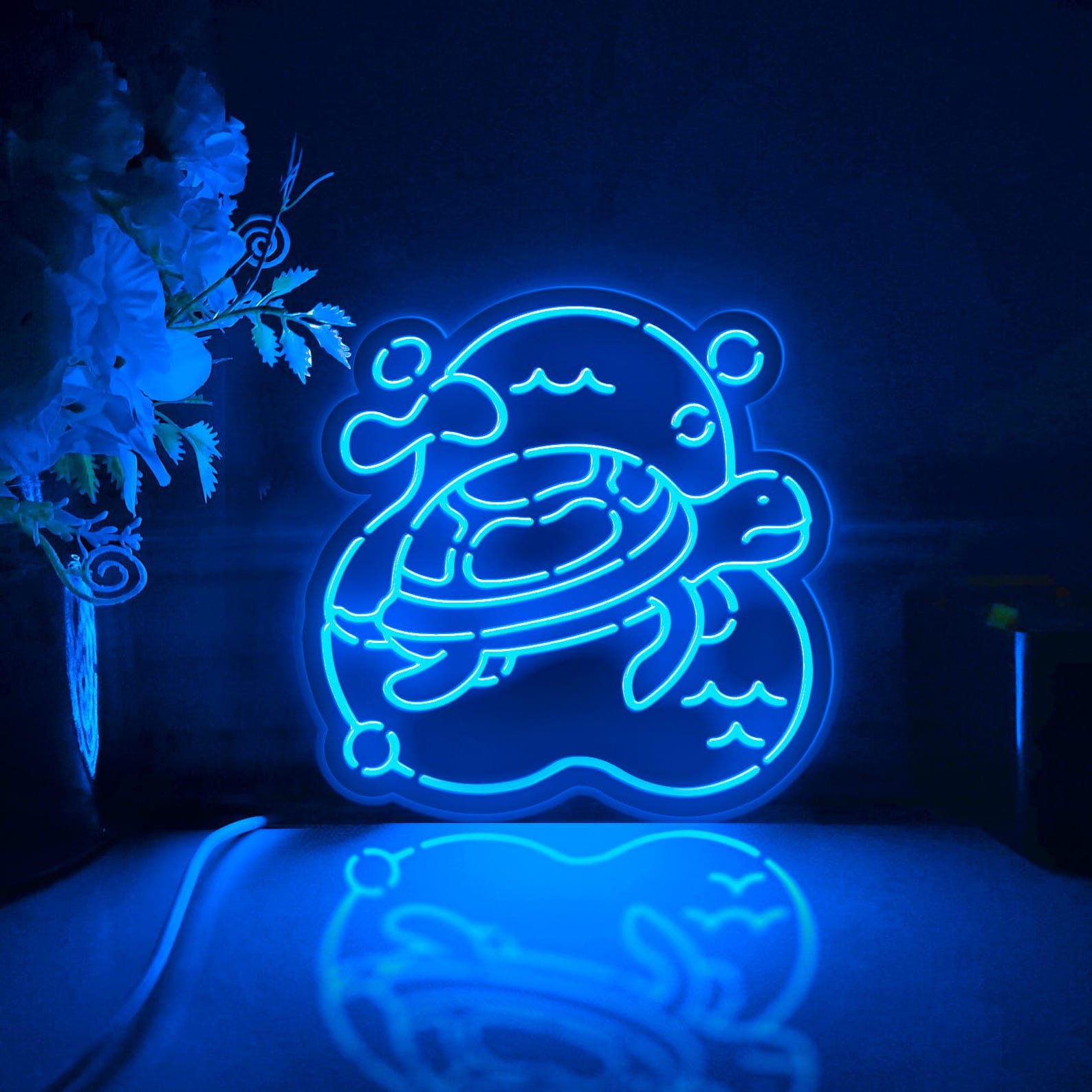Turtle Led Light Box, Sea Animal Wall Art Decor, Light Sign, Desktop ...
